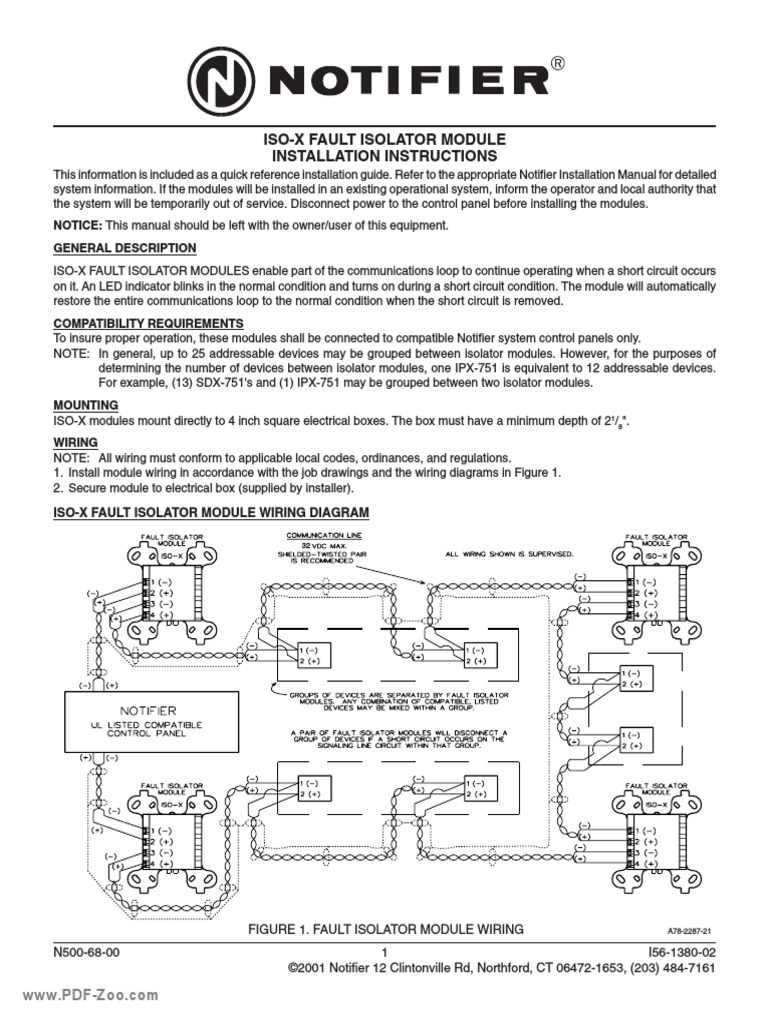 Iso-X Fault Isolator Module Installation Instructions | PDF