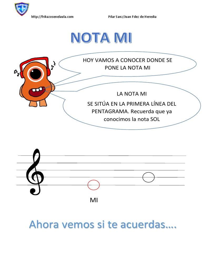 Aprende la Nota Mi en el Pentagrama | PDF