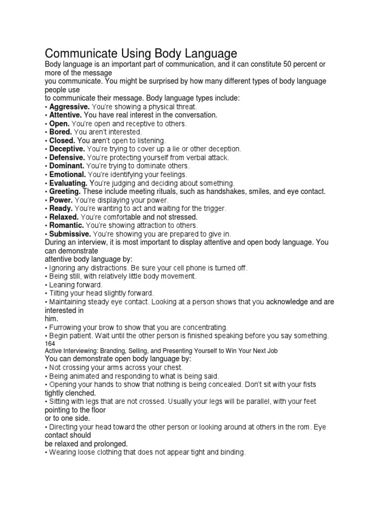 Communicate Using Body Language | PDF | Body Language | Cognitive Science