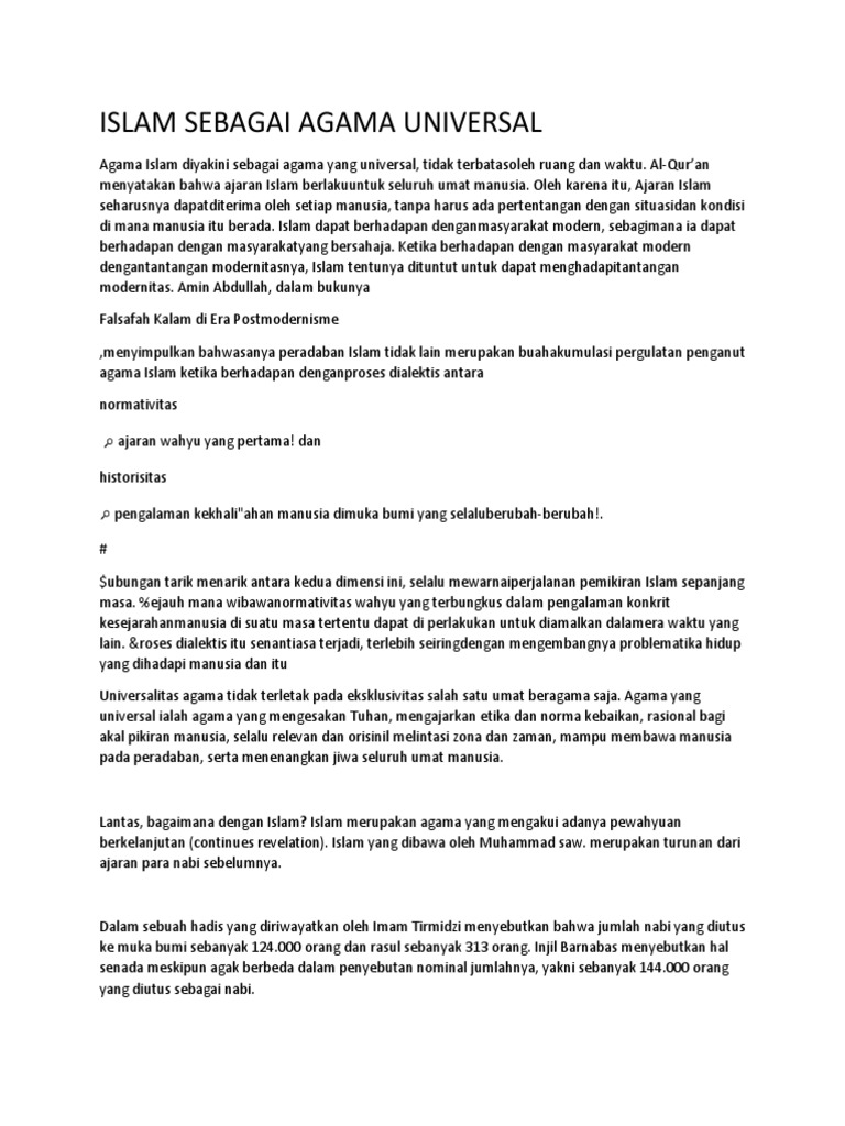 Islam: Agama Universal untuk Semua | PDF