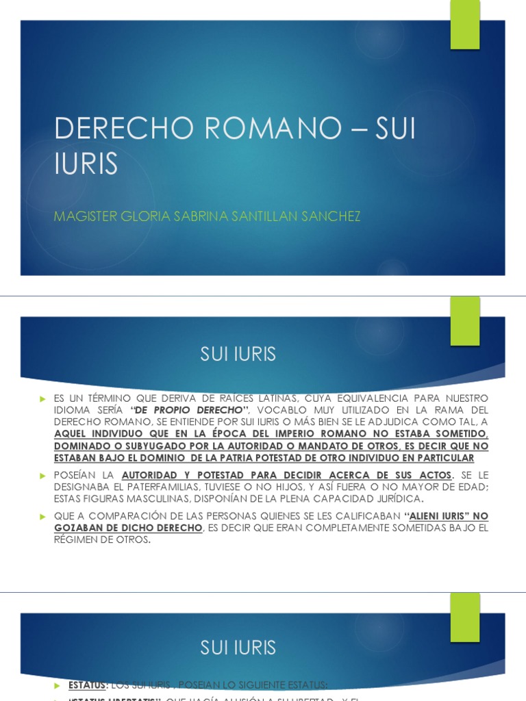 Sui Iuris en Derecho Romano | PDF