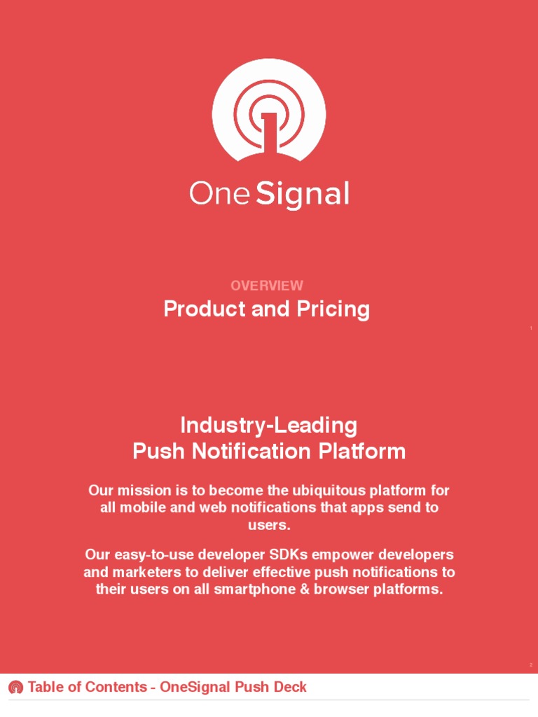 OneSignal Product and Pricing | PDF | Software Development Kit | Mobile App