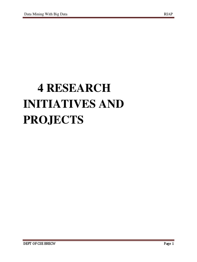 4 Research Initiatives and Projects | PDF | Big Data | Social Network
