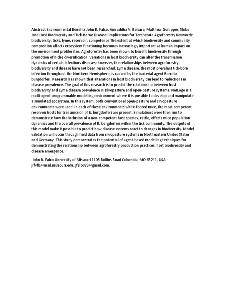 Abstract Environmental Benefits John R. Falco, Aniruddha V. Belsare ...