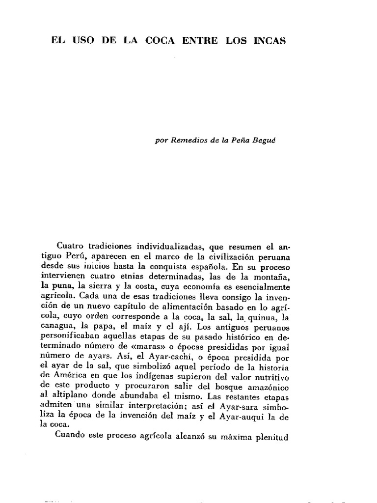 El Uso de La Coca Entre Los Incas | Descargar gratis PDF | Imperio Inca ...