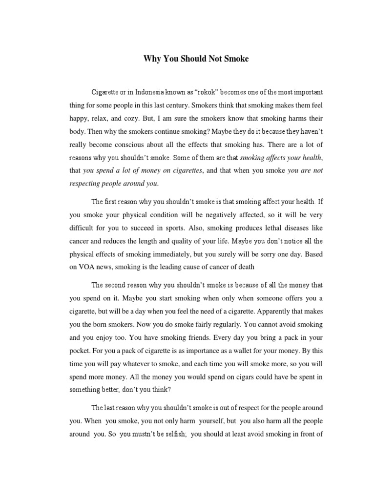 Why You Should Not Smoke: Respecting People Around You | PDF | Smoking ...