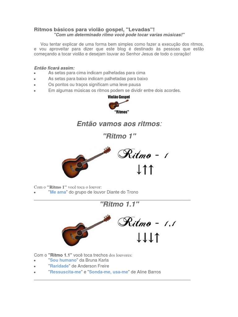 Ritmos Básicos para Violão Gospel | PDF | Entretenimento (geral)