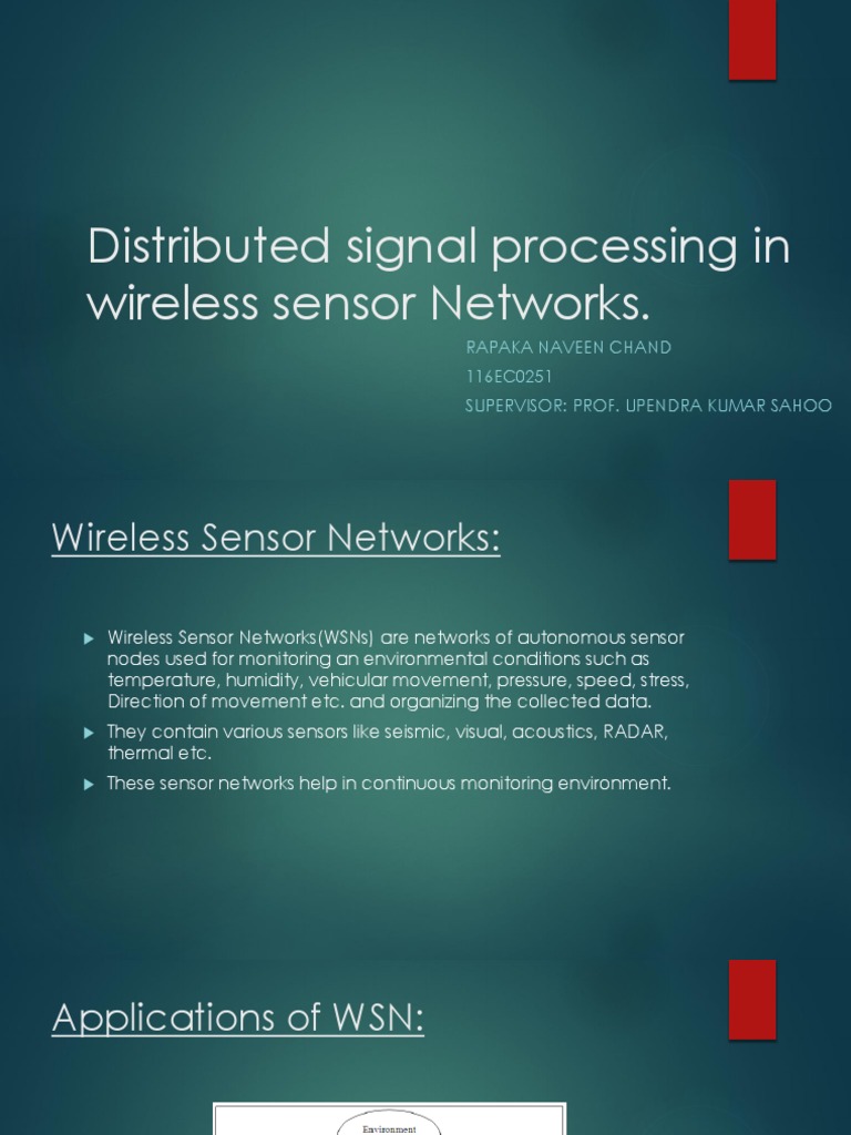 Distributed Signal Processing in WSNs | PDF | Wireless Sensor Network ...