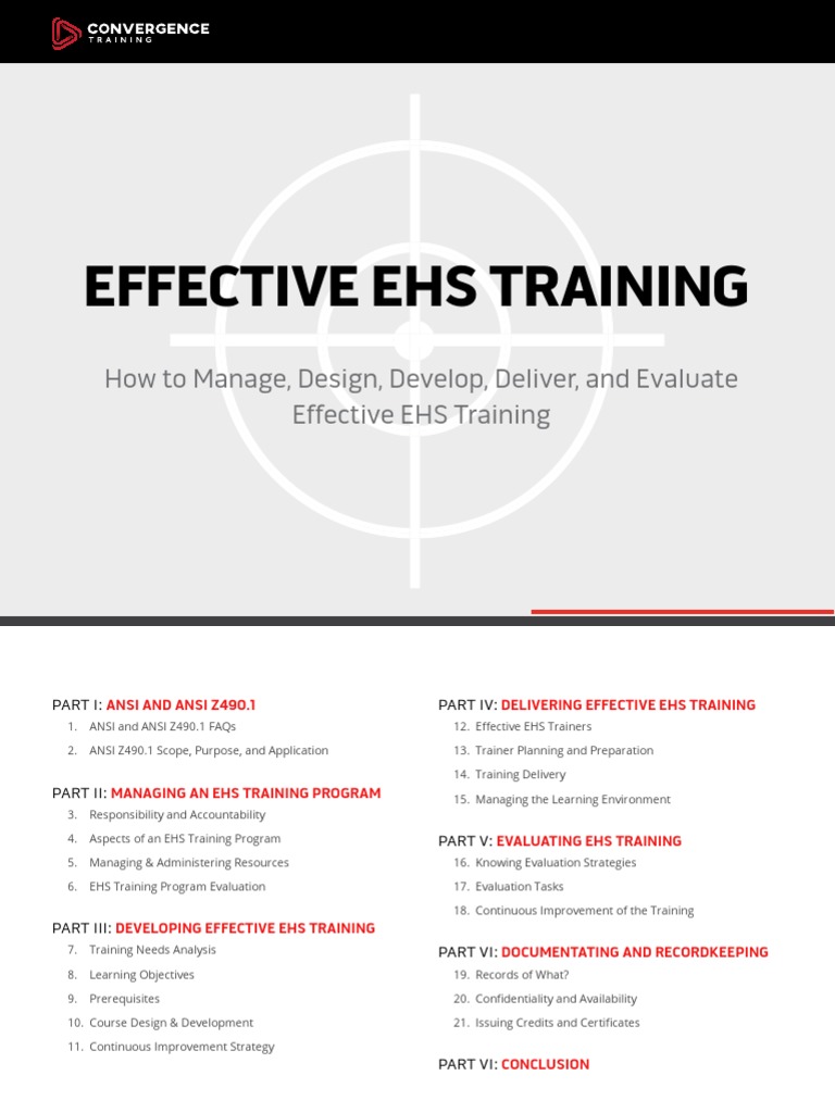 How To Manage, Design, Develop, Deliver, and Evaluate Effective EHS ...