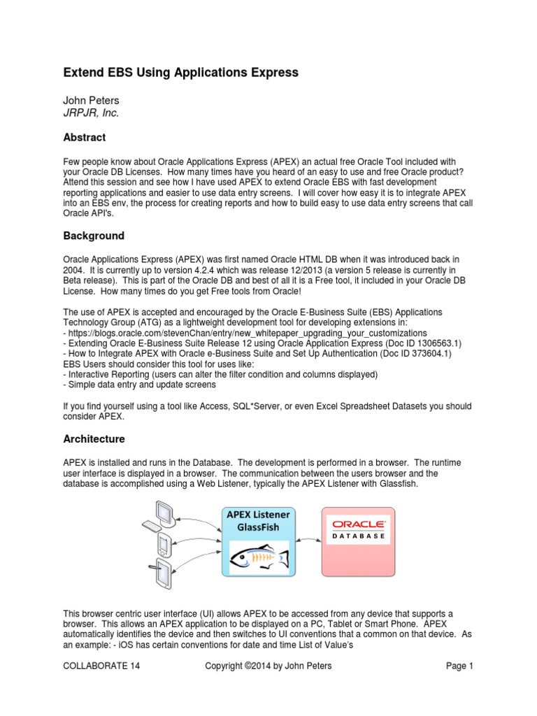 Collab14 Extend EBS Using APEX WP PDF | PDF | Databases | Application Software