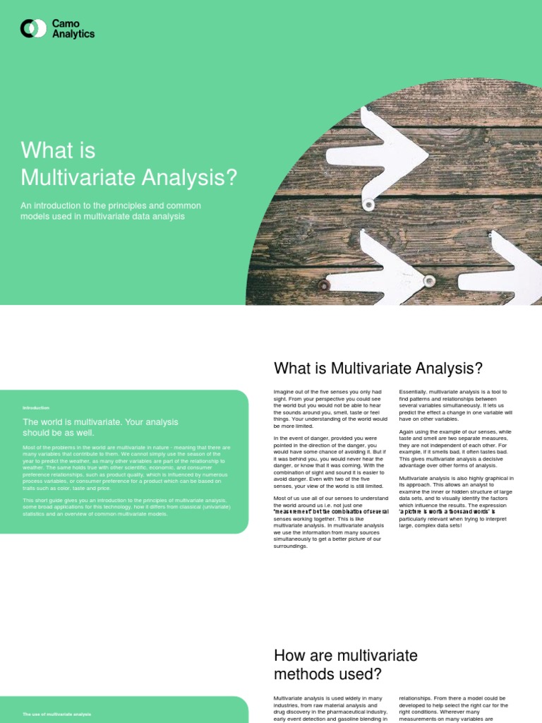 What Is Multivariate Analysis | PDF | Data Analysis | Principal ...