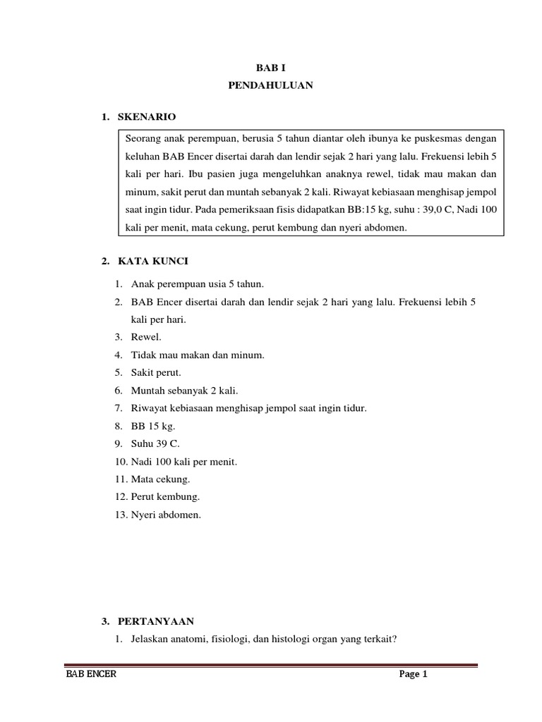 Laporan PBL Bab Encer Terbaru | PDF