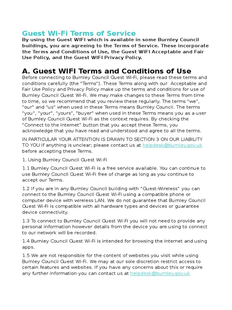 Guest Wi-Fi Policy | PDF | Wi Fi | Information Privacy