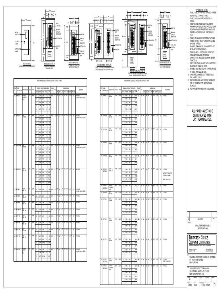 All Panels Are To Be Series Rated With Upstream Devices.: Date ...