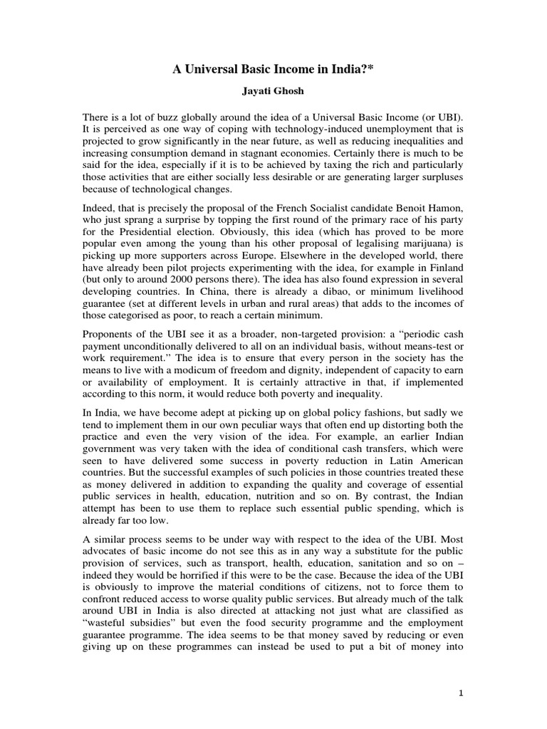 Session 6 Reading 3 Universal - Basic - Income | PDF | Poverty | Poverty & Homelessness