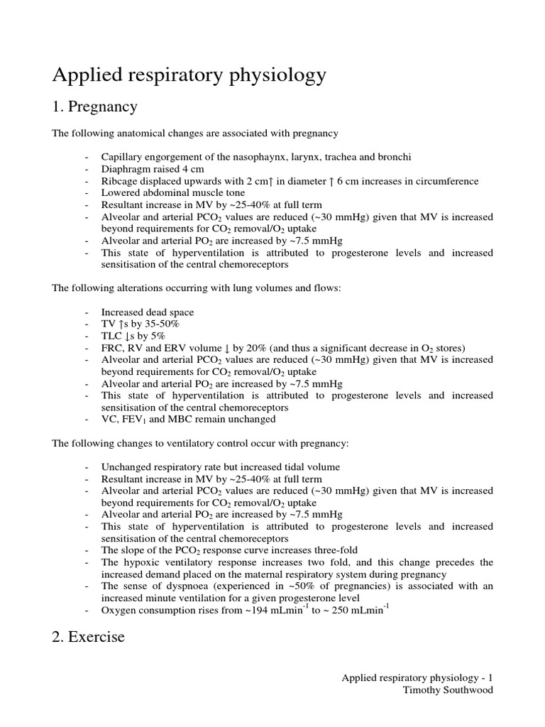 Applied Respiratory Physiology | PDF | Breathing | Respiratory System