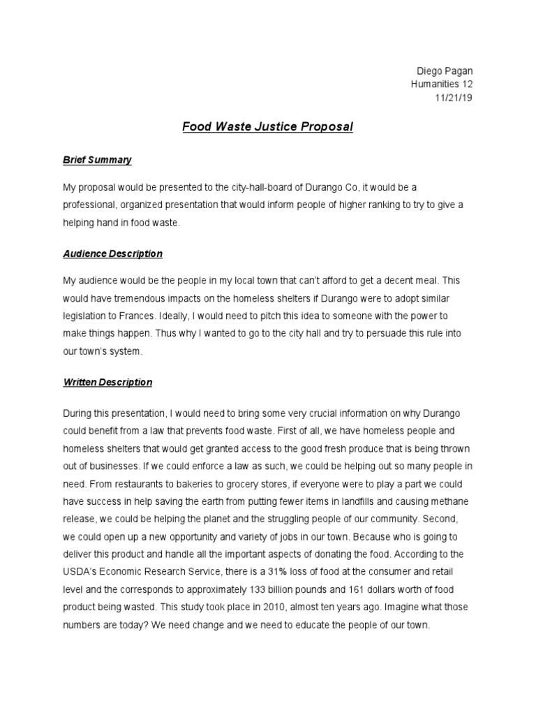 Food Waste Justice Proposal for Durango | PDF
