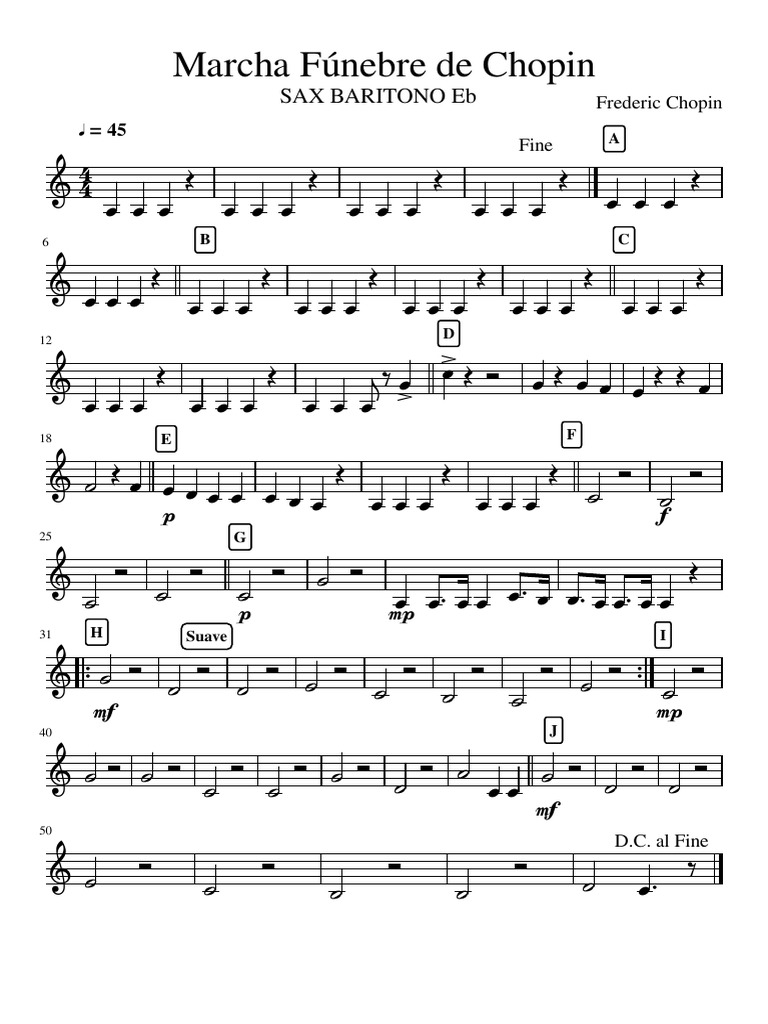 Marcha Funebre de Chopin SAX BARITONO Eb PDF | PDF