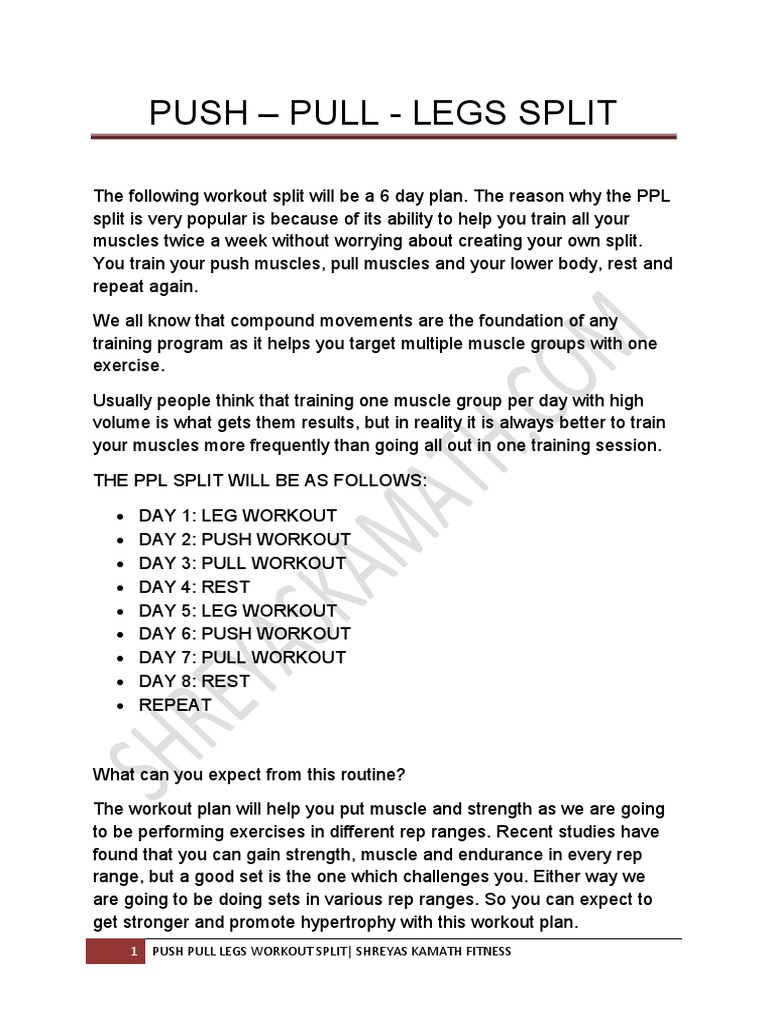 PPL Split | PDF | Human Body | Physical Exercise