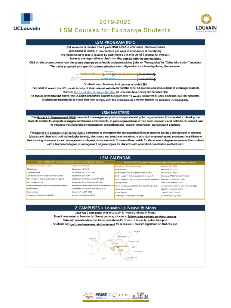 Lsm Courses For Exchange Students 2019 2020 Pdf Sustainability