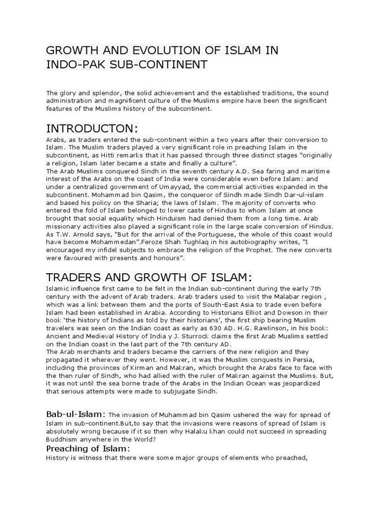 Evolution of Islam in Subcontinent | PDF | Sufism | Abrahamic Religions