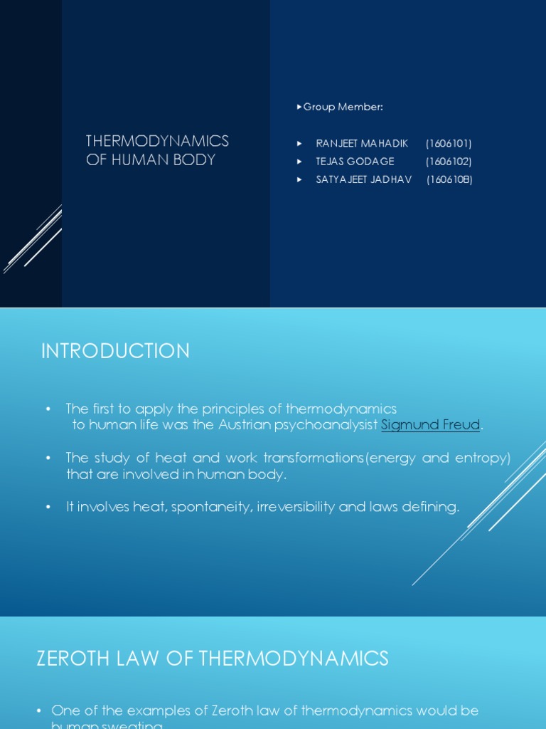 Thermodynamics of Human Body | PDF
