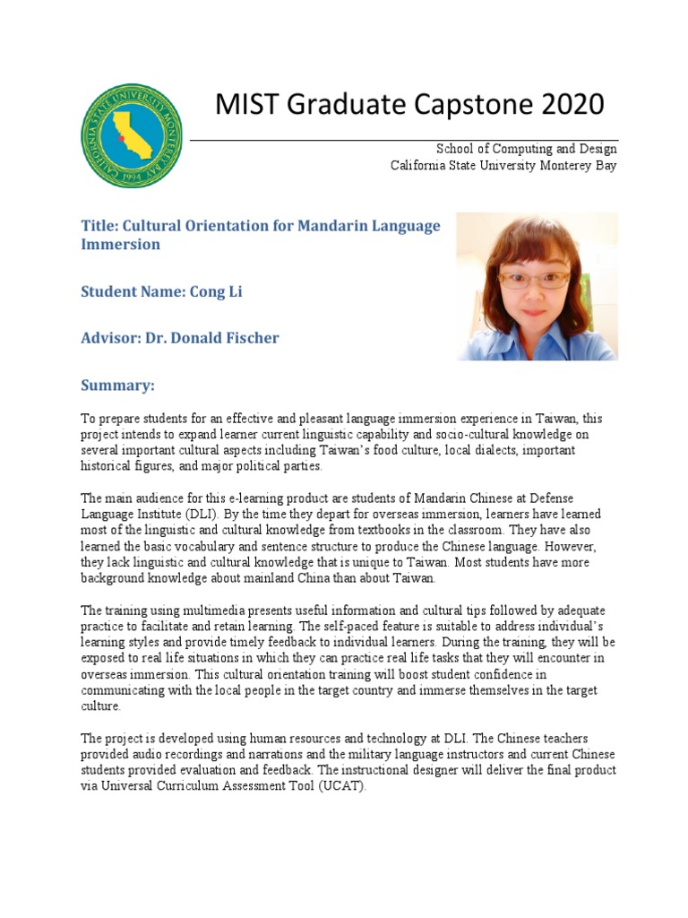 One Page Capstone Summary | PDF