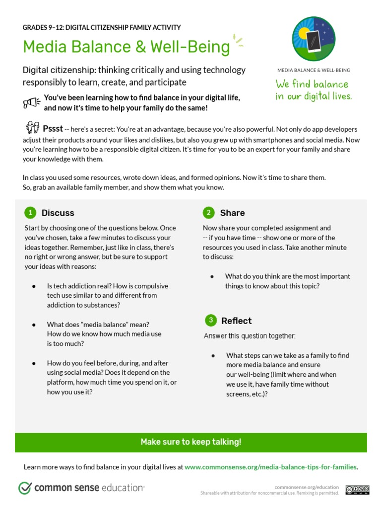 Teens Guide to Digital Balance | PDF | Social Media | Popular Culture ...