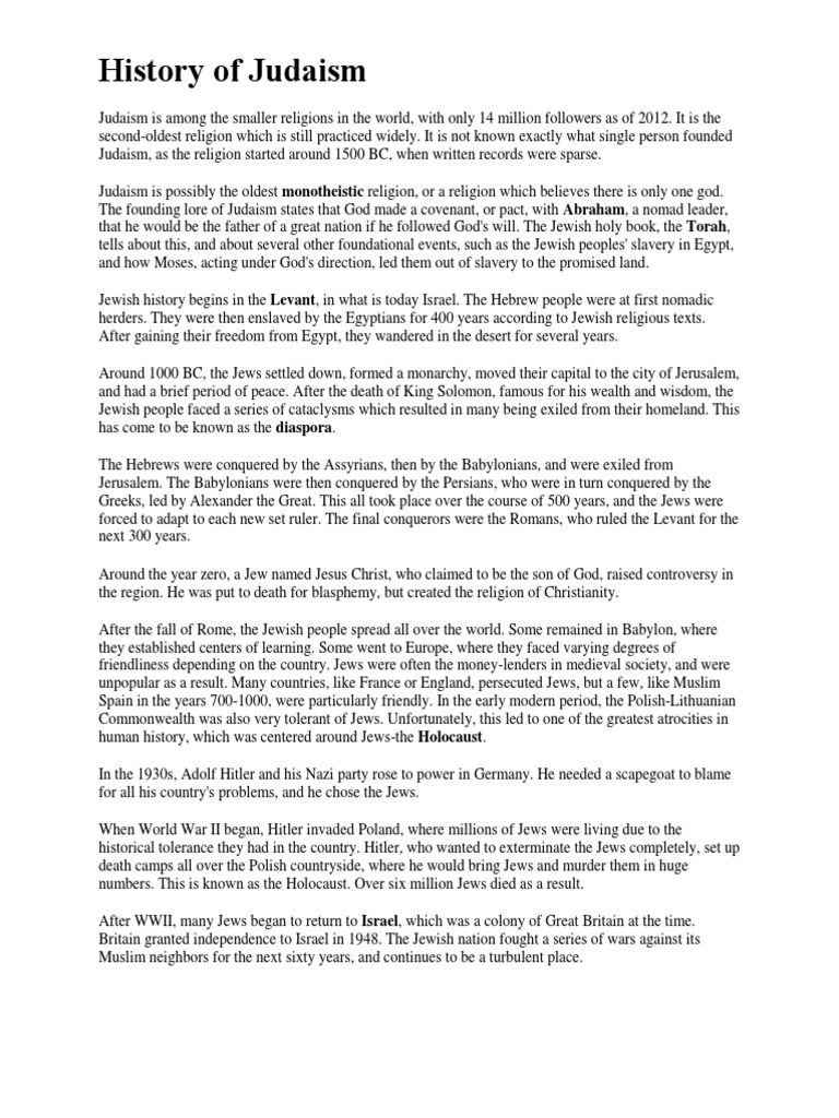 A Comprehensive Overview of the History and Foundations of Judaism from ...