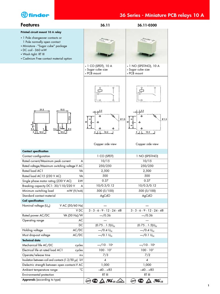 Finder-36.11.9.012.0000-datasheet.pdf | Relay | Switch