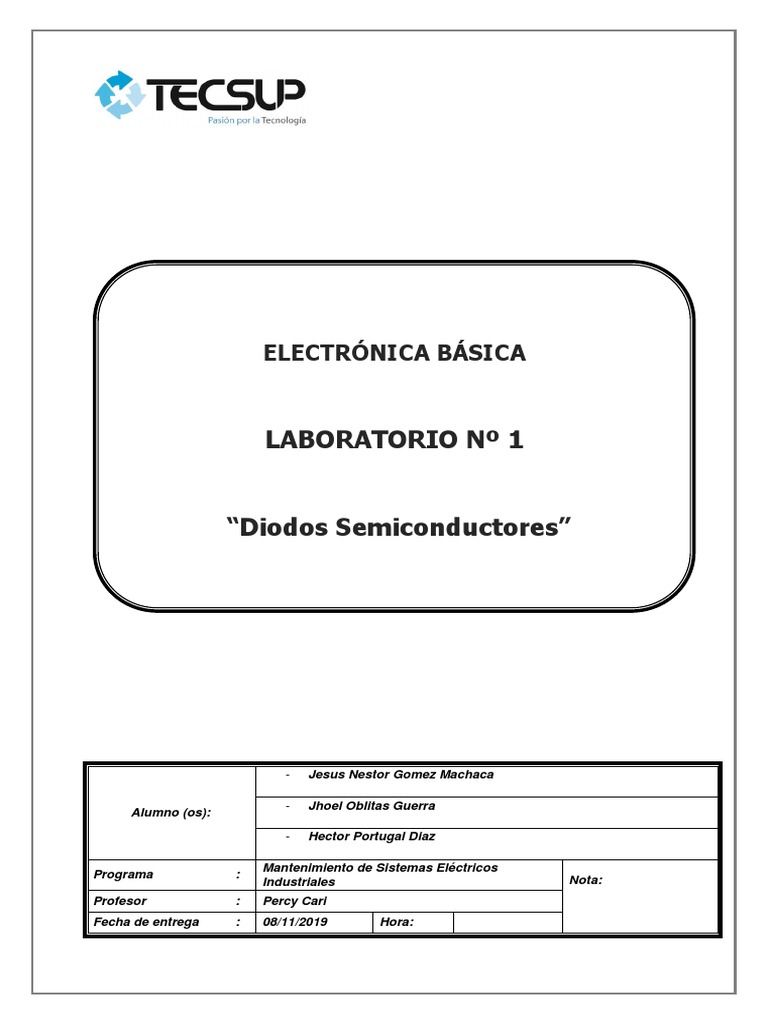 Laboratorio 01 Diodos Semiconductores | PDF | Diodo | Corriente continua