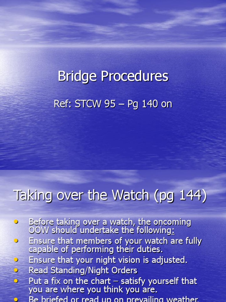 Bridge Procedures | PDF | Navigation | Water Transport