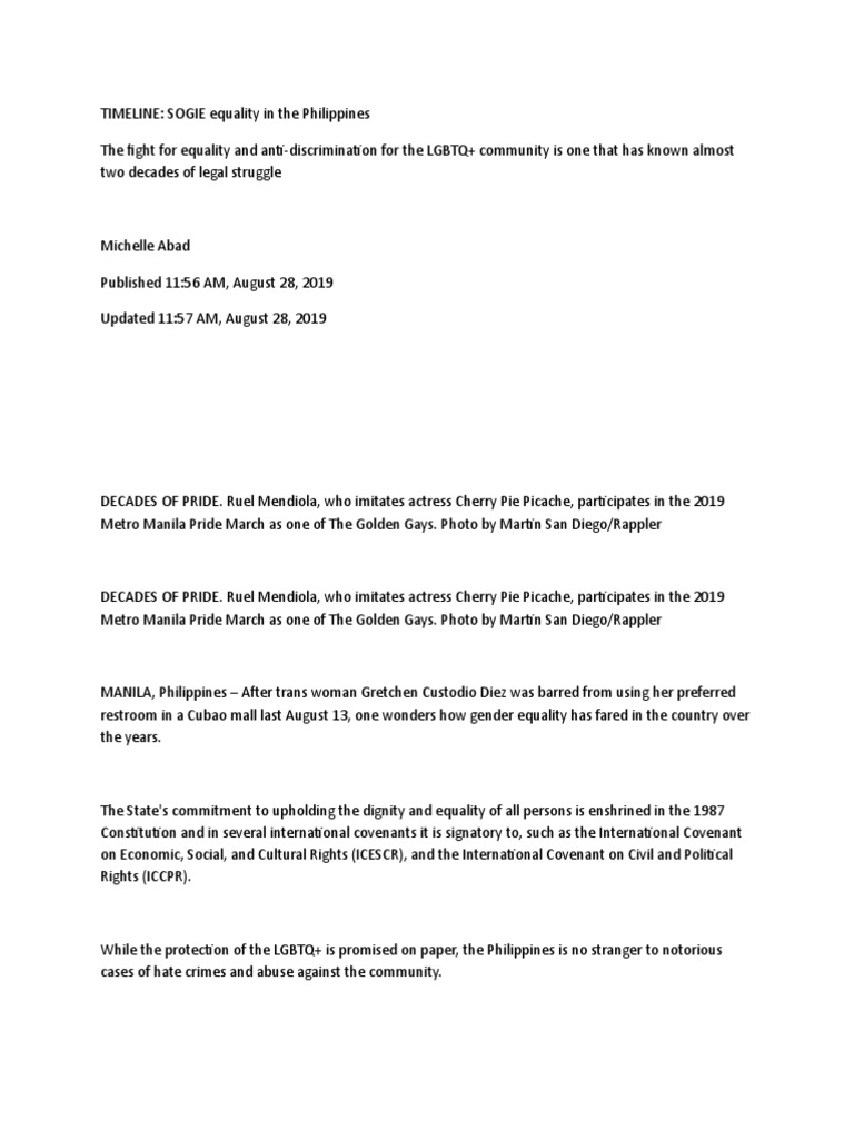 Sogie Bill | PDF | Discrimination | Homework