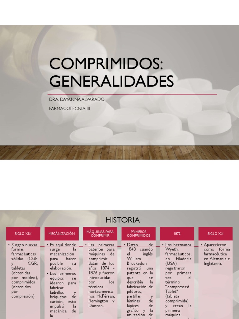 Comprimidos Generalidades | PDF | Medicamentos con receta | Farmacología