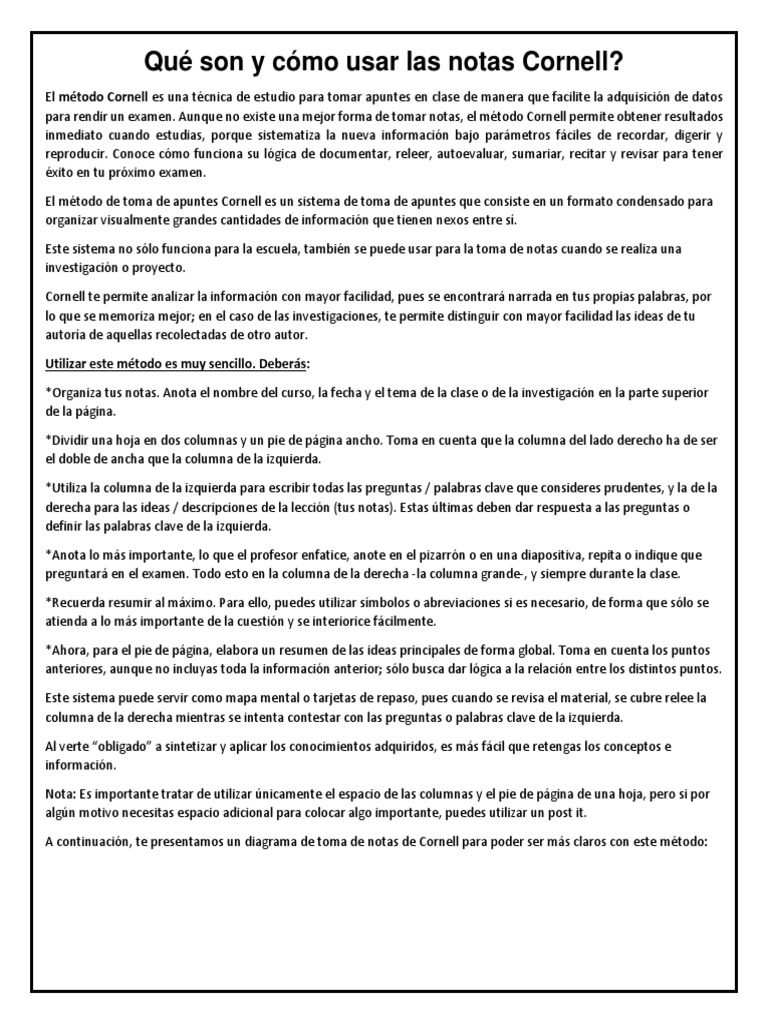 Apunte Cornell | PDF | Información | Ciencia cognitiva