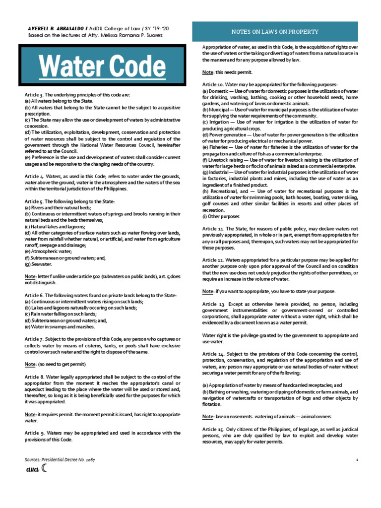 Water Code: Averell B. Abrasaldo | Download Free PDF | Water Right ...