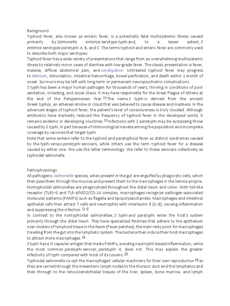 Background Typhoid | PDF | Antimicrobial Resistance | Lymphatic System