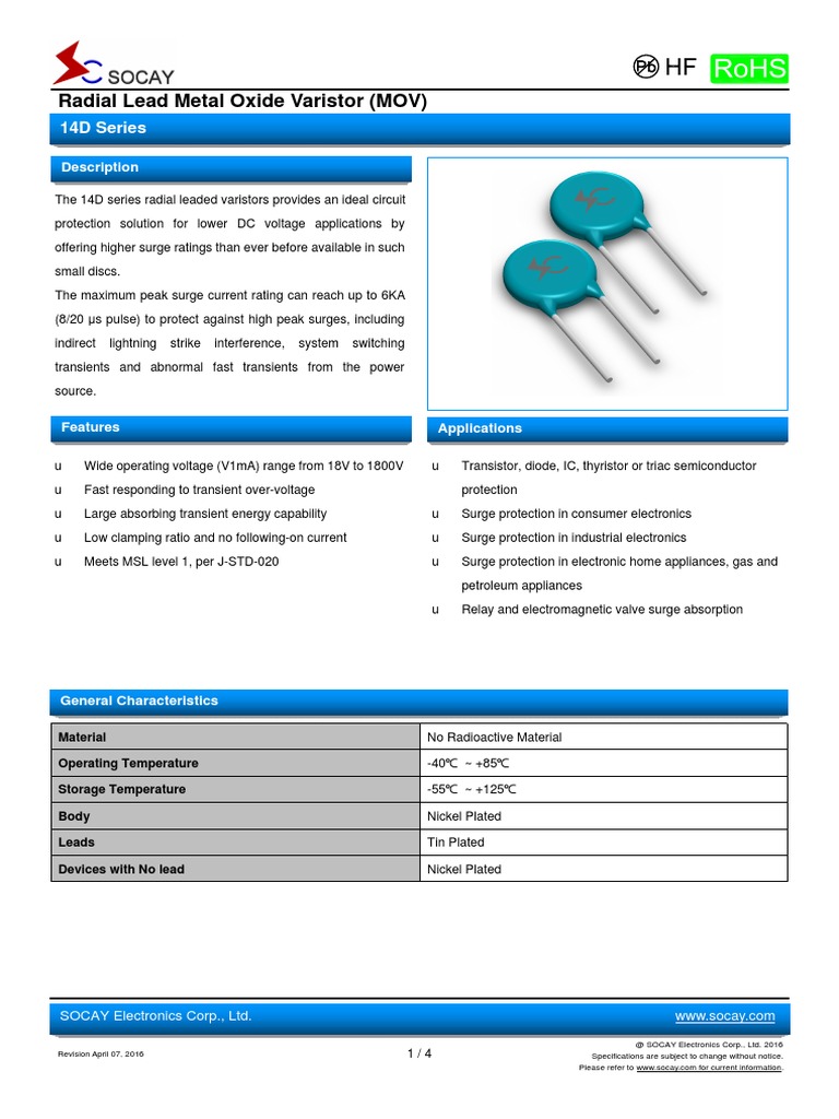 Mengenal Komponen Elektronik - Varistor | PDF | Electronics | Components