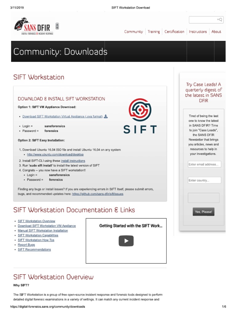 SIFT Workstation PDF | PDF
