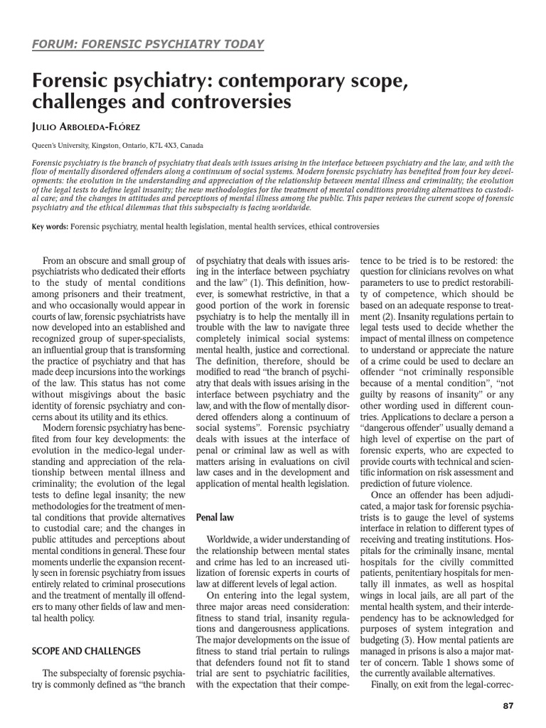 Mental Health and Forensic | PDF | Forensic Psychiatry | Psychiatry