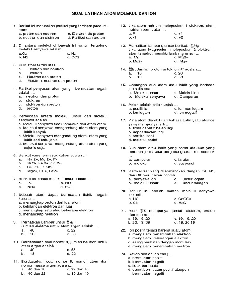 Kumpulan Soal Kimia Kelas 9 | PDF