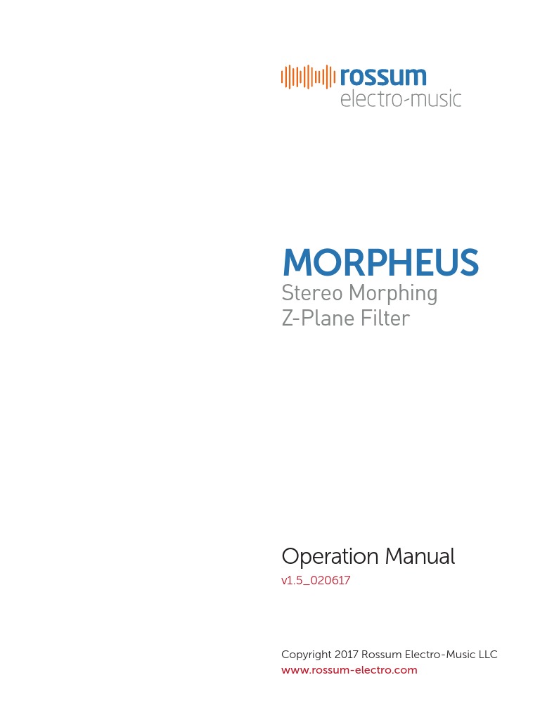 Morpheus Manual 170206 | PDF | Filter (Signal Processing ...