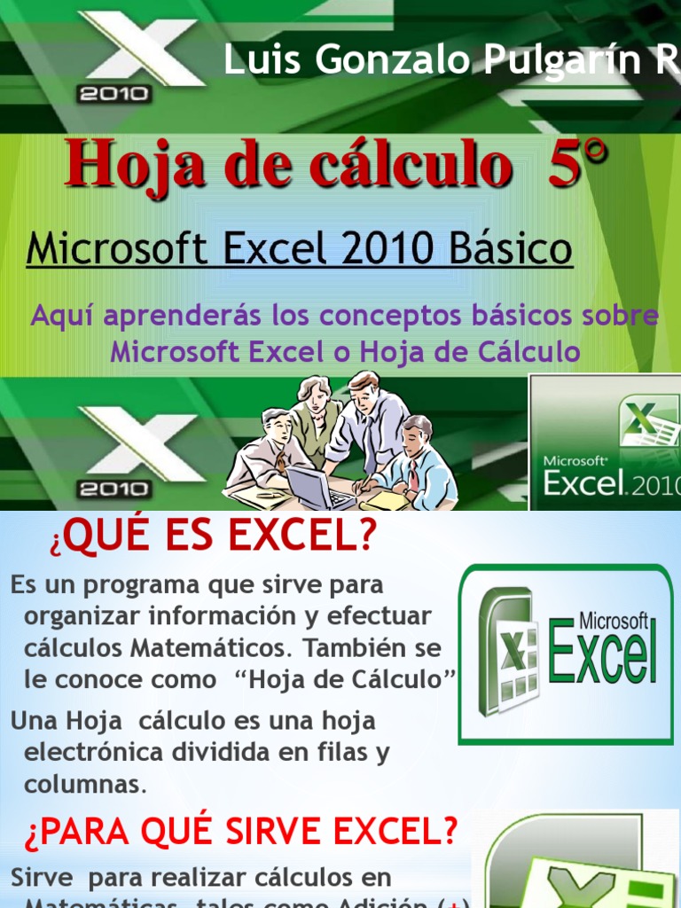 Nociones Basicas de Excel Grado 5 | PDF | Hoja de cálculo | Microsoft Excel