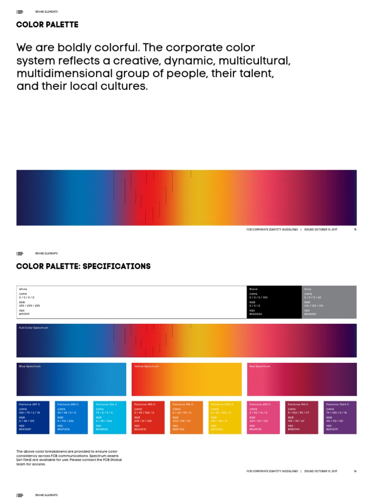 Updated FCB Color Palate | PDF | Artistic Techniques | Computer Graphics
