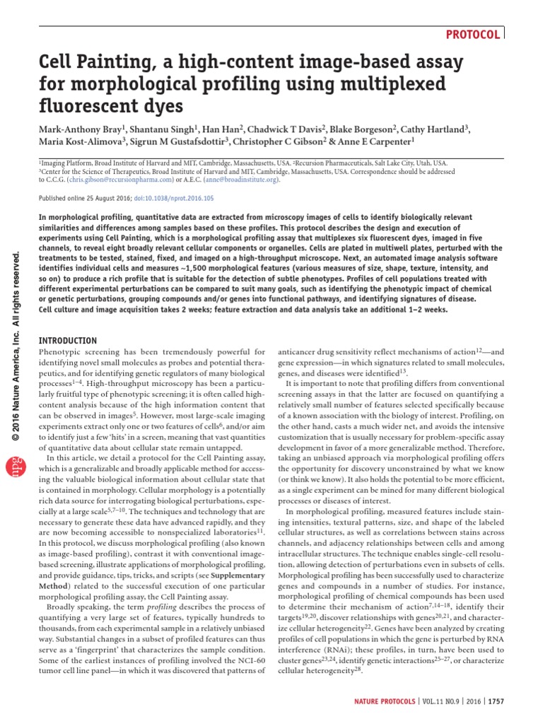 Cell Painting | PDF | Scientific Control | High Throughput Screening