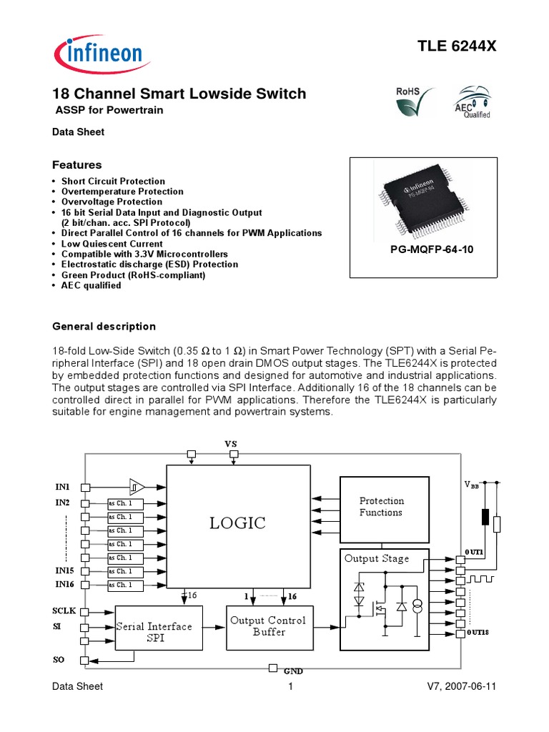 Infineon TLE6244X DS v07 00 en | PDF | Digital Technology ...