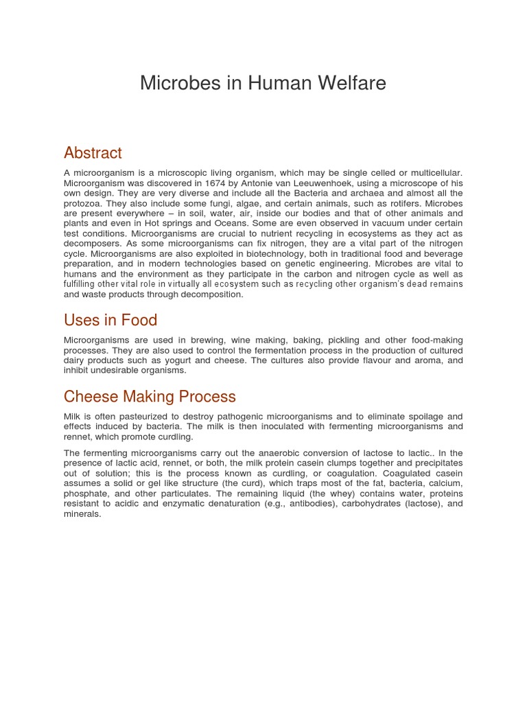 Microbes in Human Welfare | PDF | Sewage Treatment | Biogas