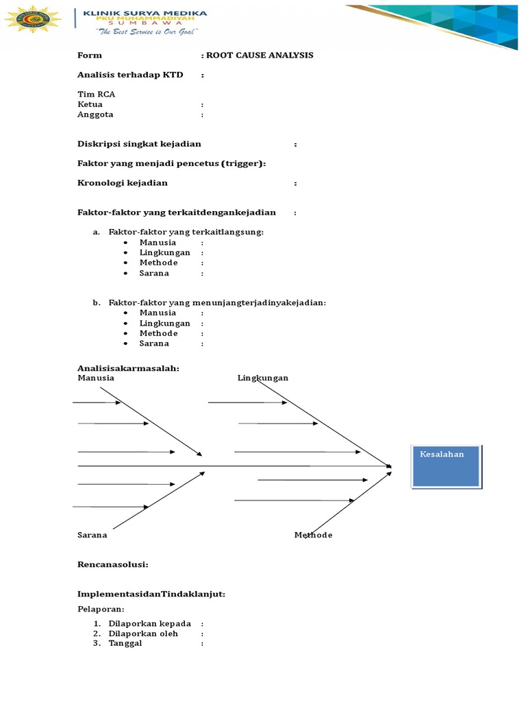 Contoh Form Rca (Root Cause Analysis) | PDF