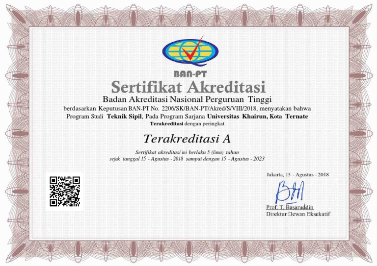 SK Akreditasi S1 Teknik Sipil PDF | PDF