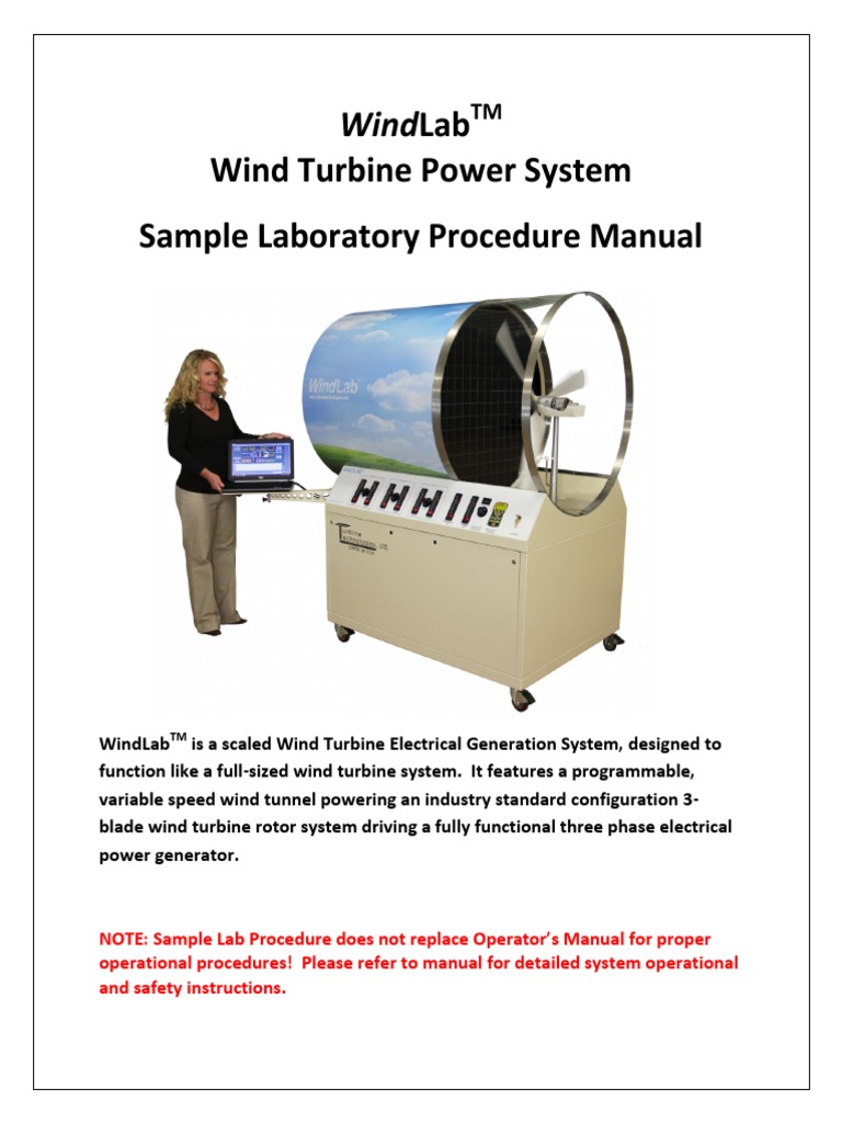 Wind Turbine Power System Sample Laboratory Procedure Manual | PDF ...
